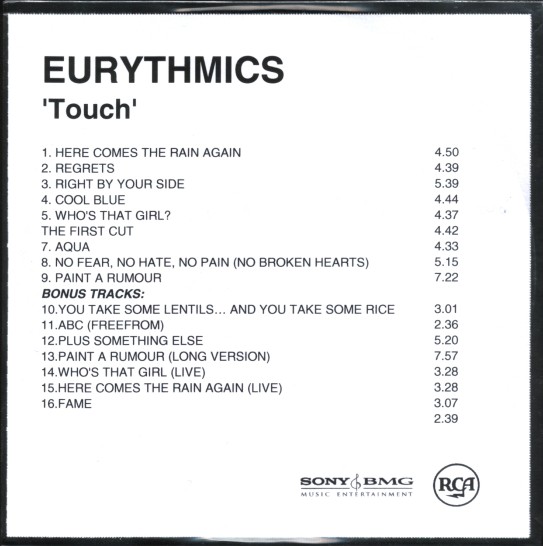 Eurythmics discography - Remastered cd's